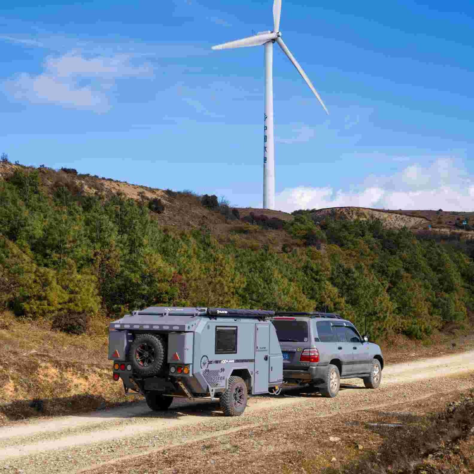 XPS ПВХ Pop Up Camper Trailer Хорошая изоляция Кампер на солнечной энергии